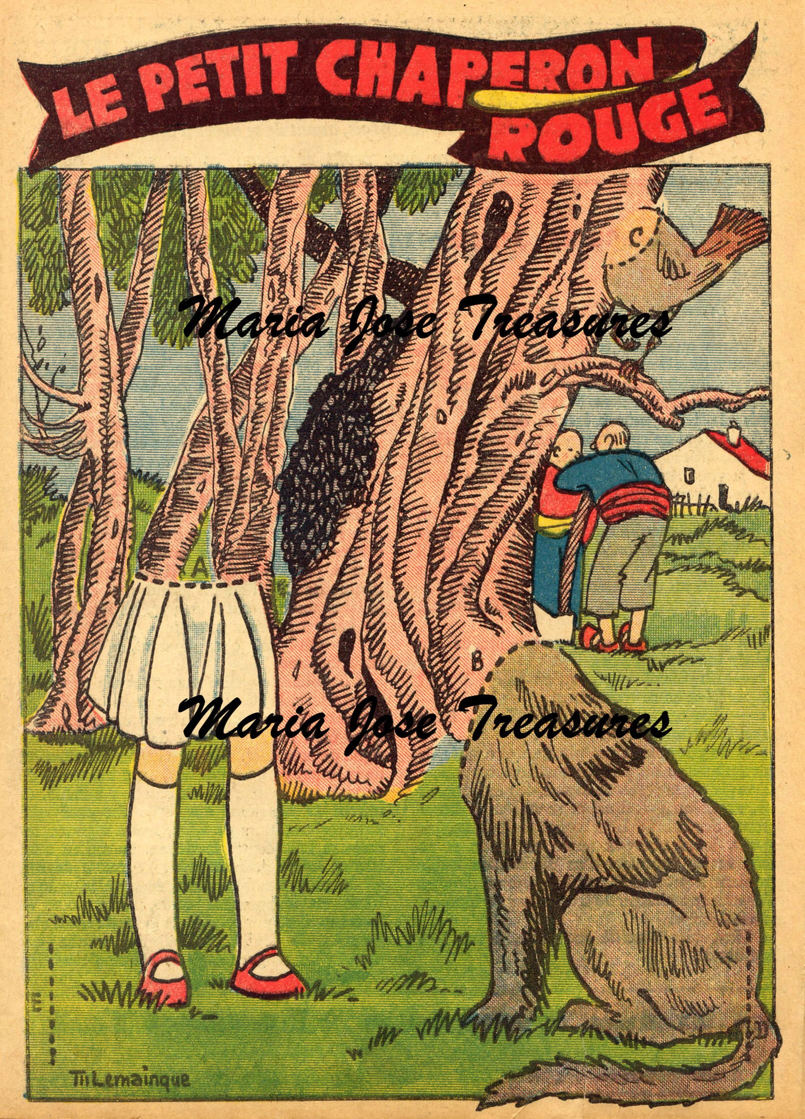 Vintage Scene little Red Riding Hood Paper Model Cut Outs Digital ...