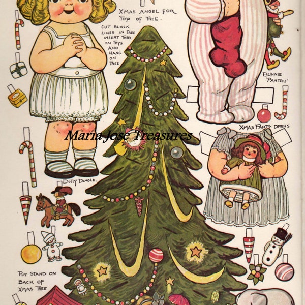 Christmas Paper Doll - Etsy