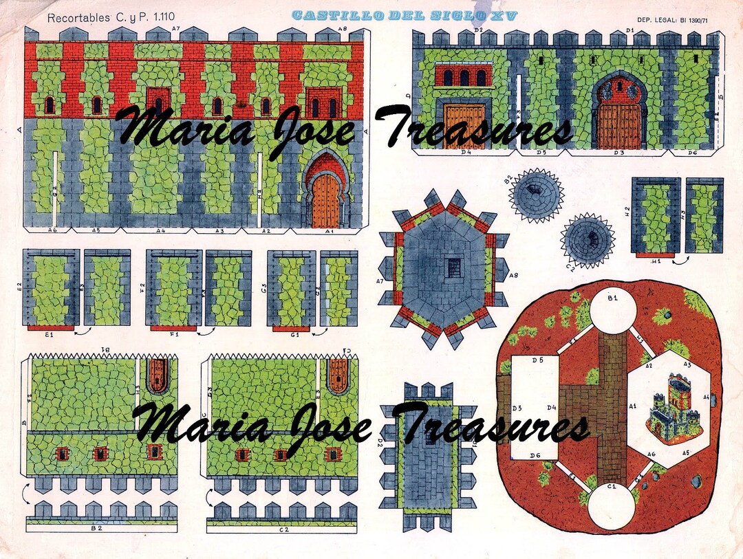 Vintage Spanish Castle Paper Cut Outs Digital Download - Etsy