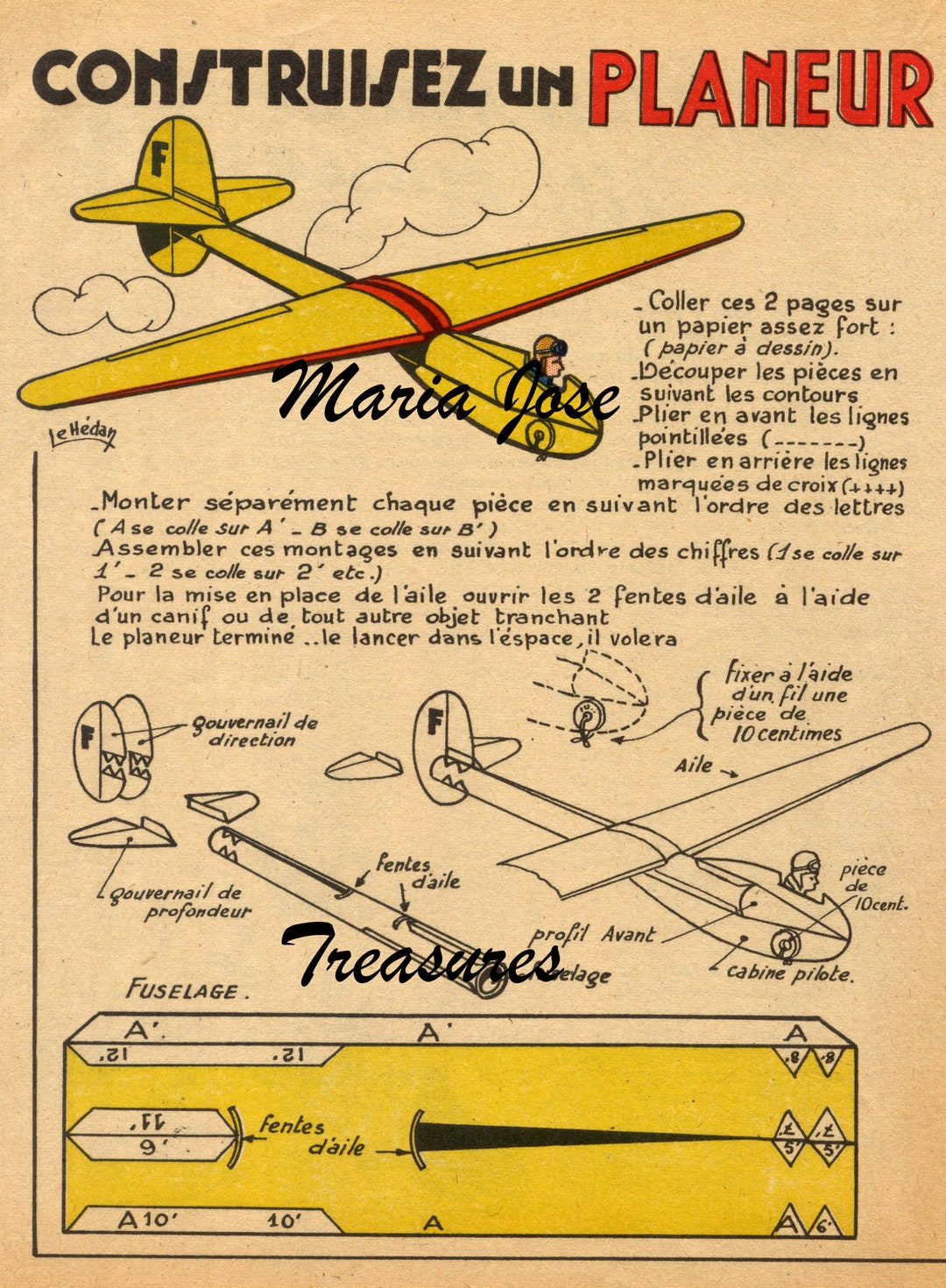 vintage-plane-paper-model-cut-outs-digital-download-etsy