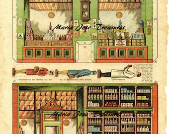 Vintage Newstand Shop Paper Model Cut Outs Digital Download | Etsy