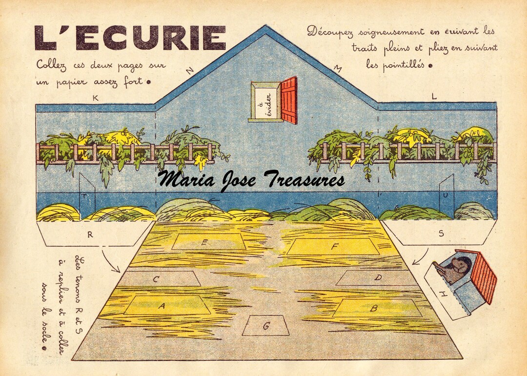 Vintage Barn Scene Paper Model Cut Outs Digital Download - Etsy