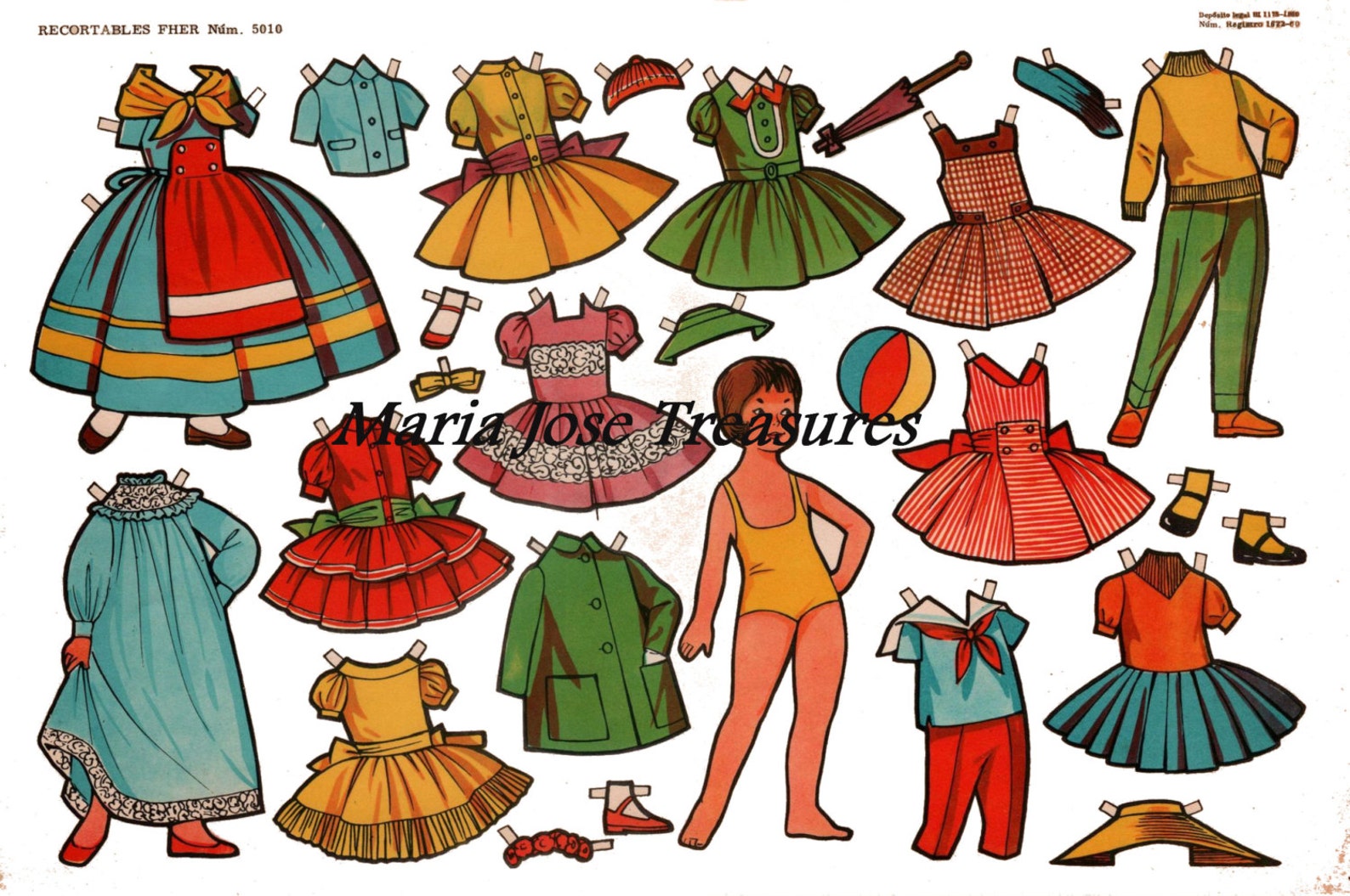 Vintage Spanish Paper Dolls With Spanish Folklor Costume Digital ...