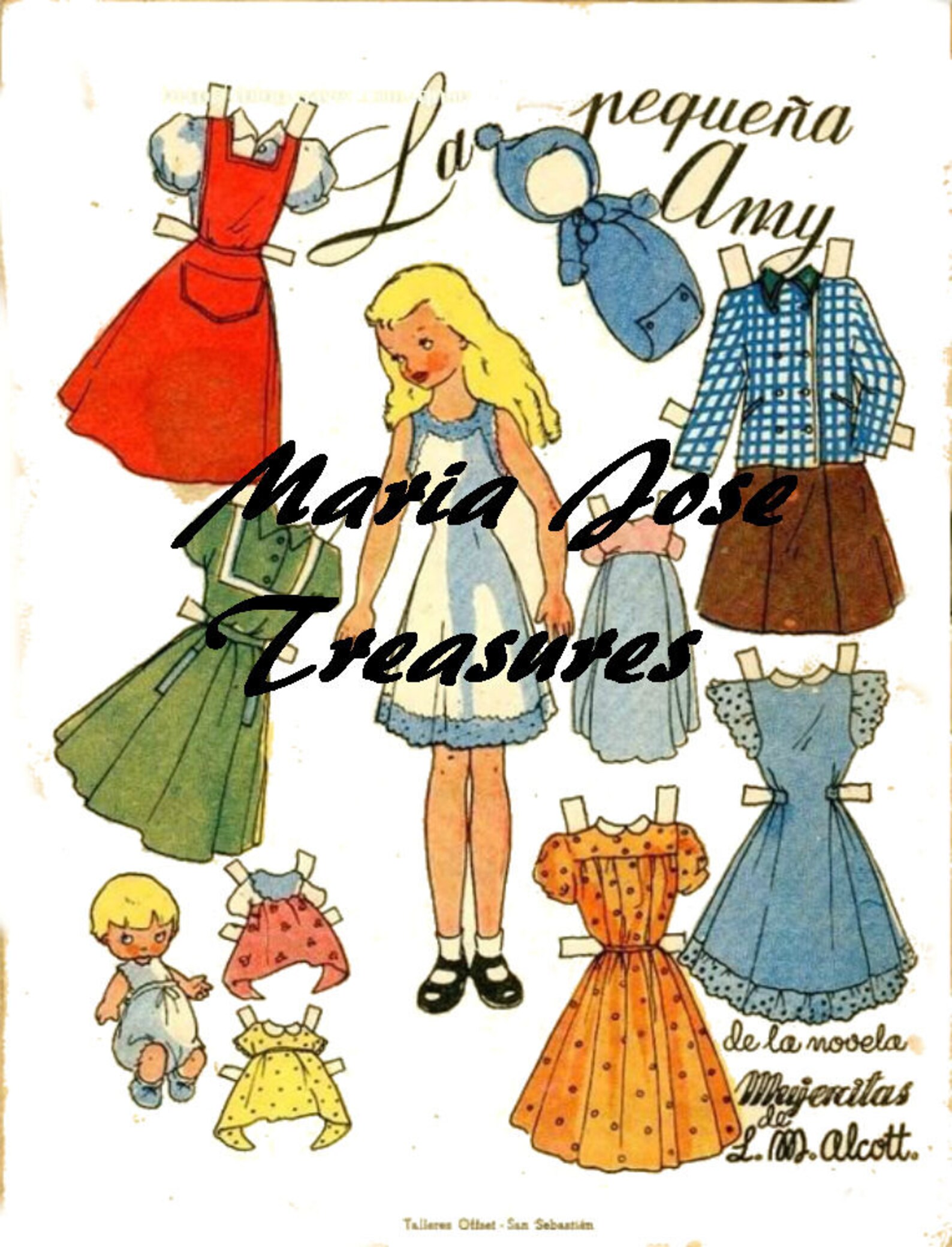 Vintage Little Amy From little Women Paper Dolls - Etsy