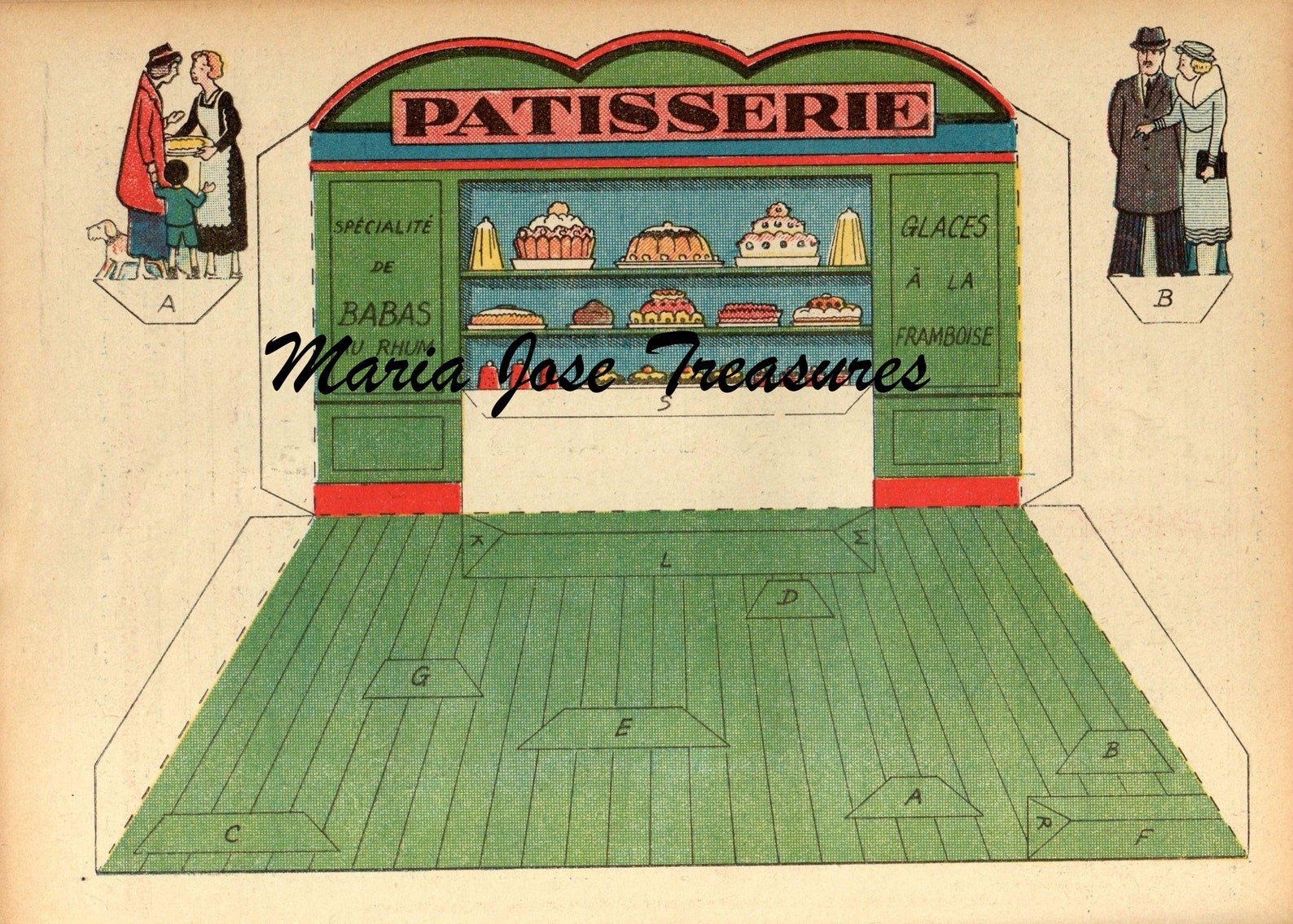 Vintage Bakery Shop Paper Model Cut Outs Digital Download - Etsy