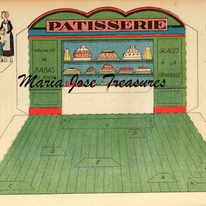 Vintage Bakery Shop Paper Model Cut Outs Digital Download - Etsy