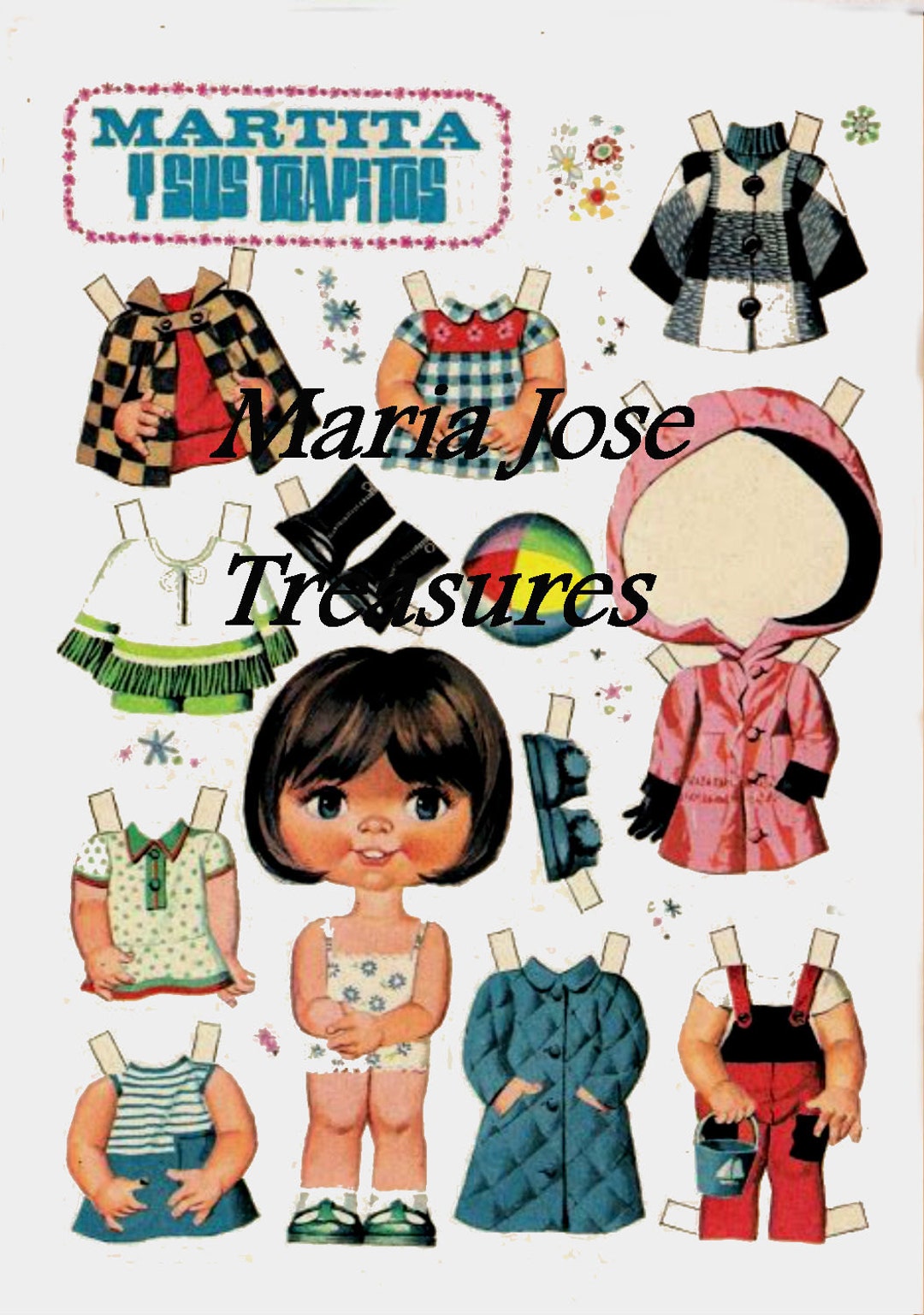 Vintage Spanish Paper Dolls Martita and Her Clothes Digital Download - Etsy
