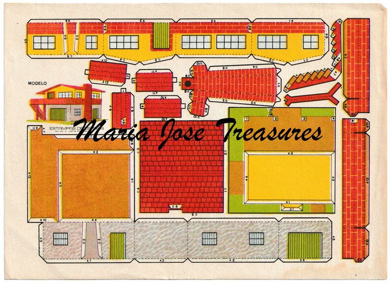 Vintage Spanish House Paper Cut Outs Digital Download - Etsy