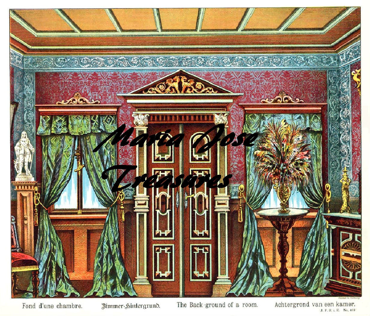 Vintage Reproduction of Theater Background Scenes Panels Paper - Etsy