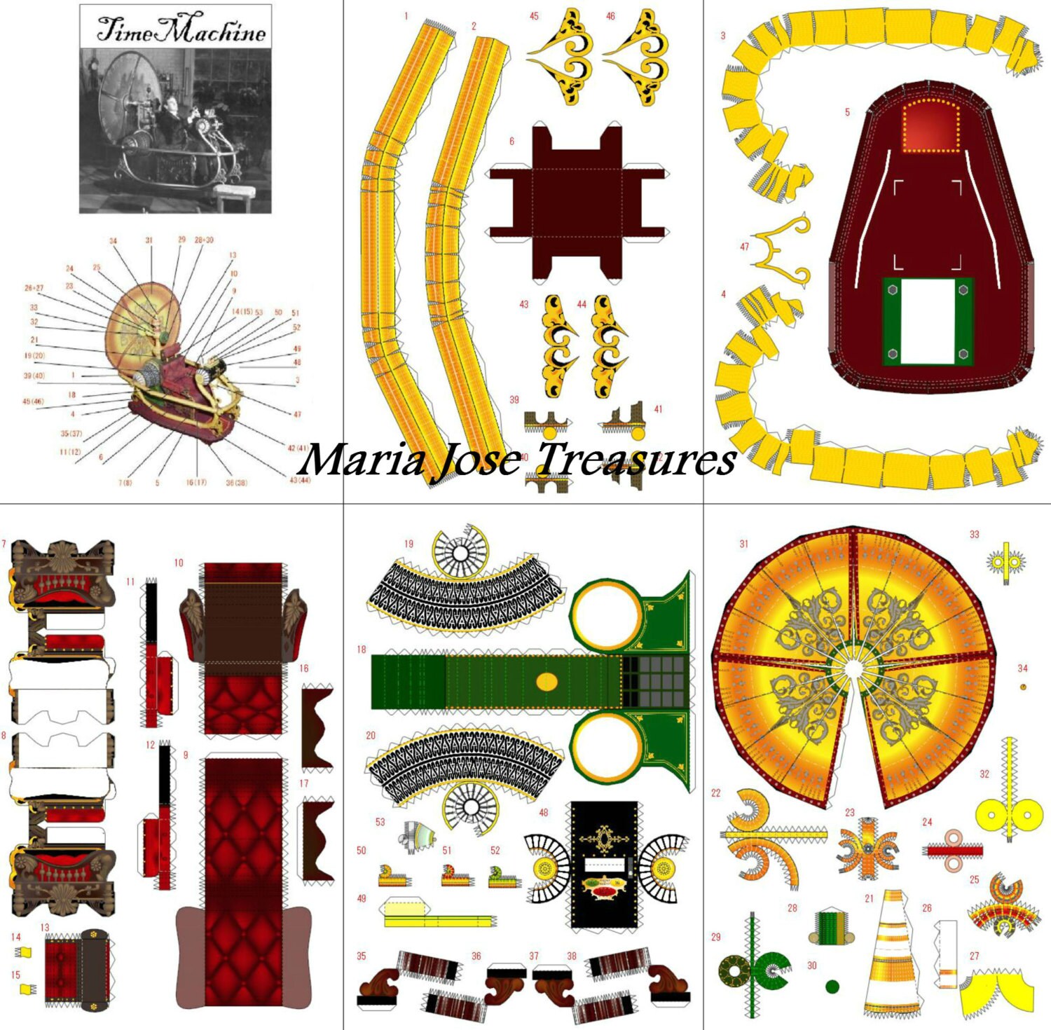 Vintage Time Machine Paper Doll Cut Outs Digital Download - Etsy Canada