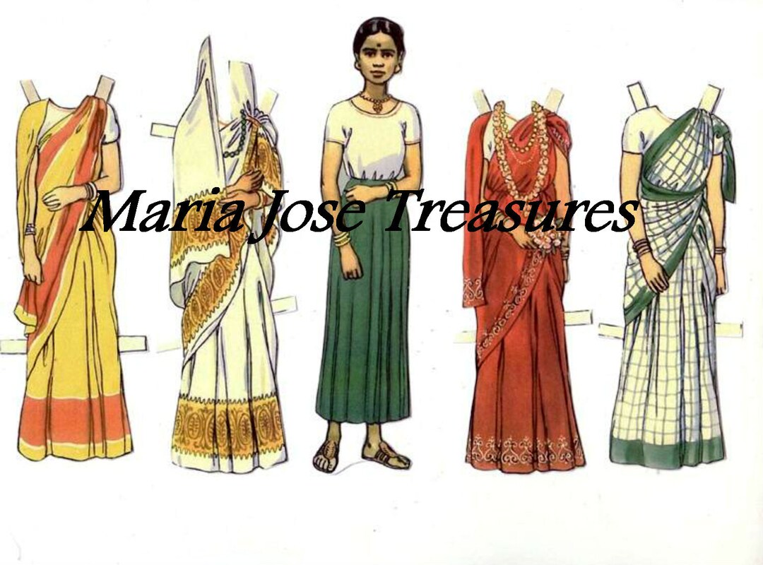 Vintage Indian Paper Dolls Digital Download - Etsy