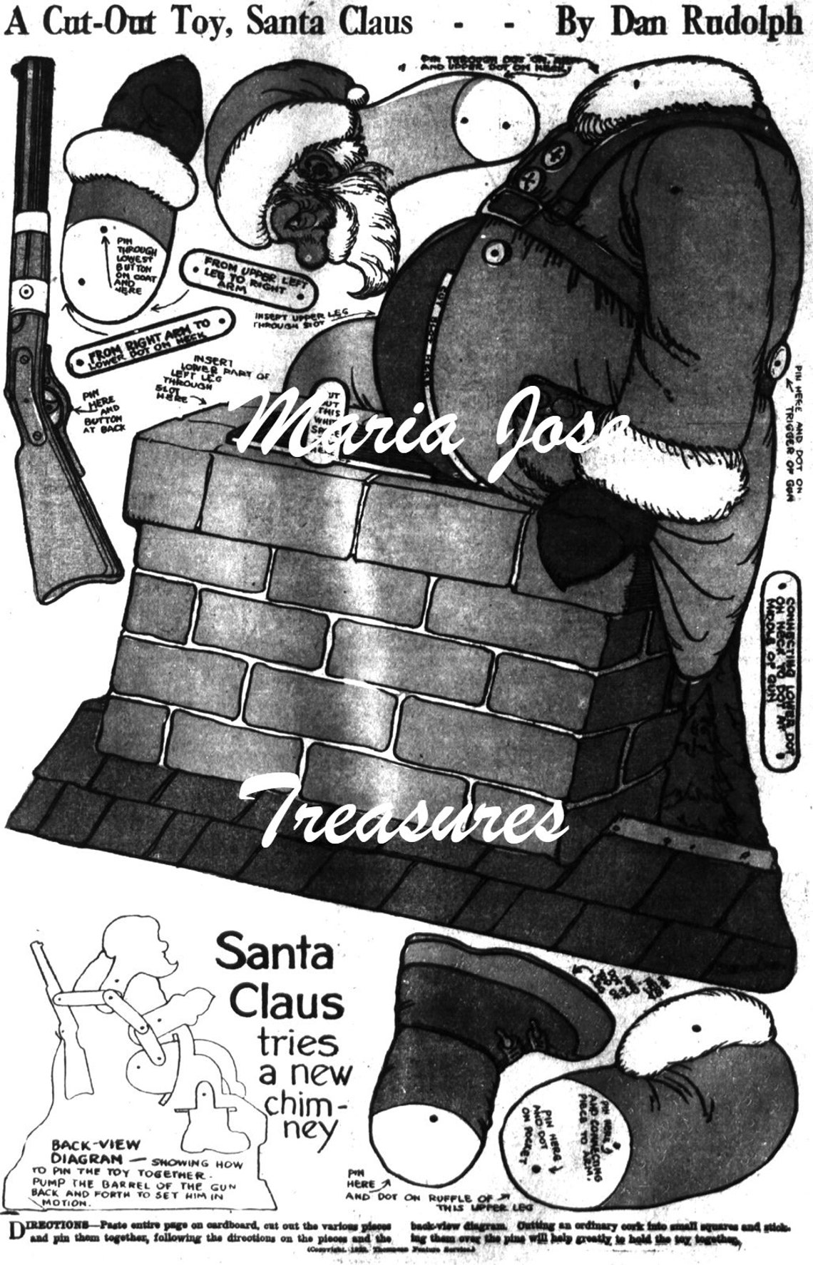 Vintage Santa Paper Model Cut Outs Digital Download - Etsy