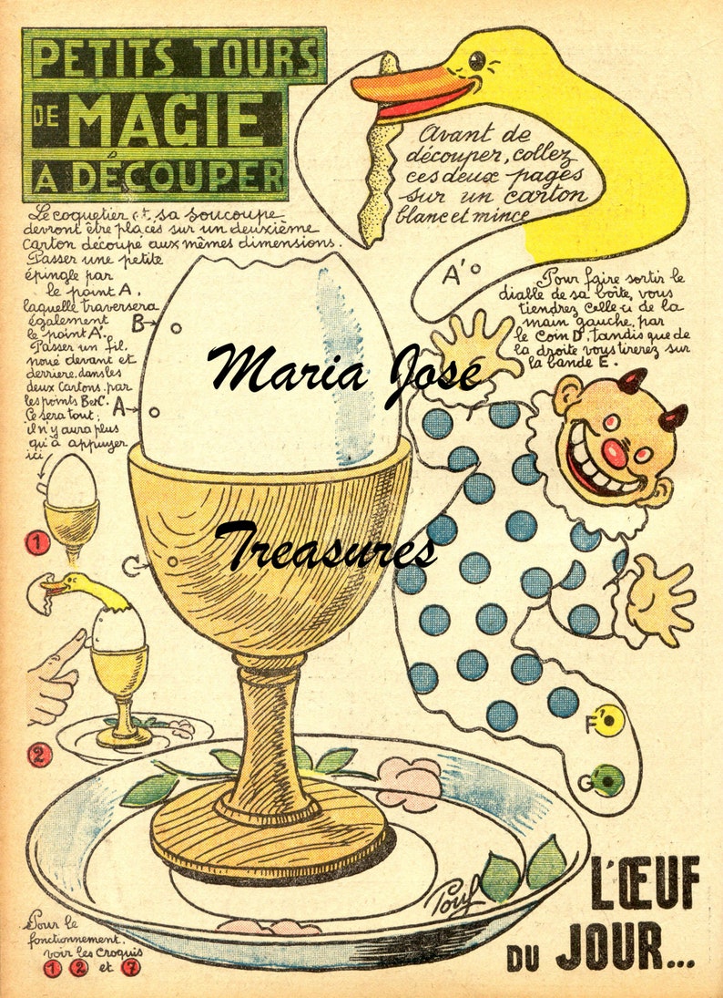 Vintage magic Tricks Paper Toys Cut Outs Digital - Etsy