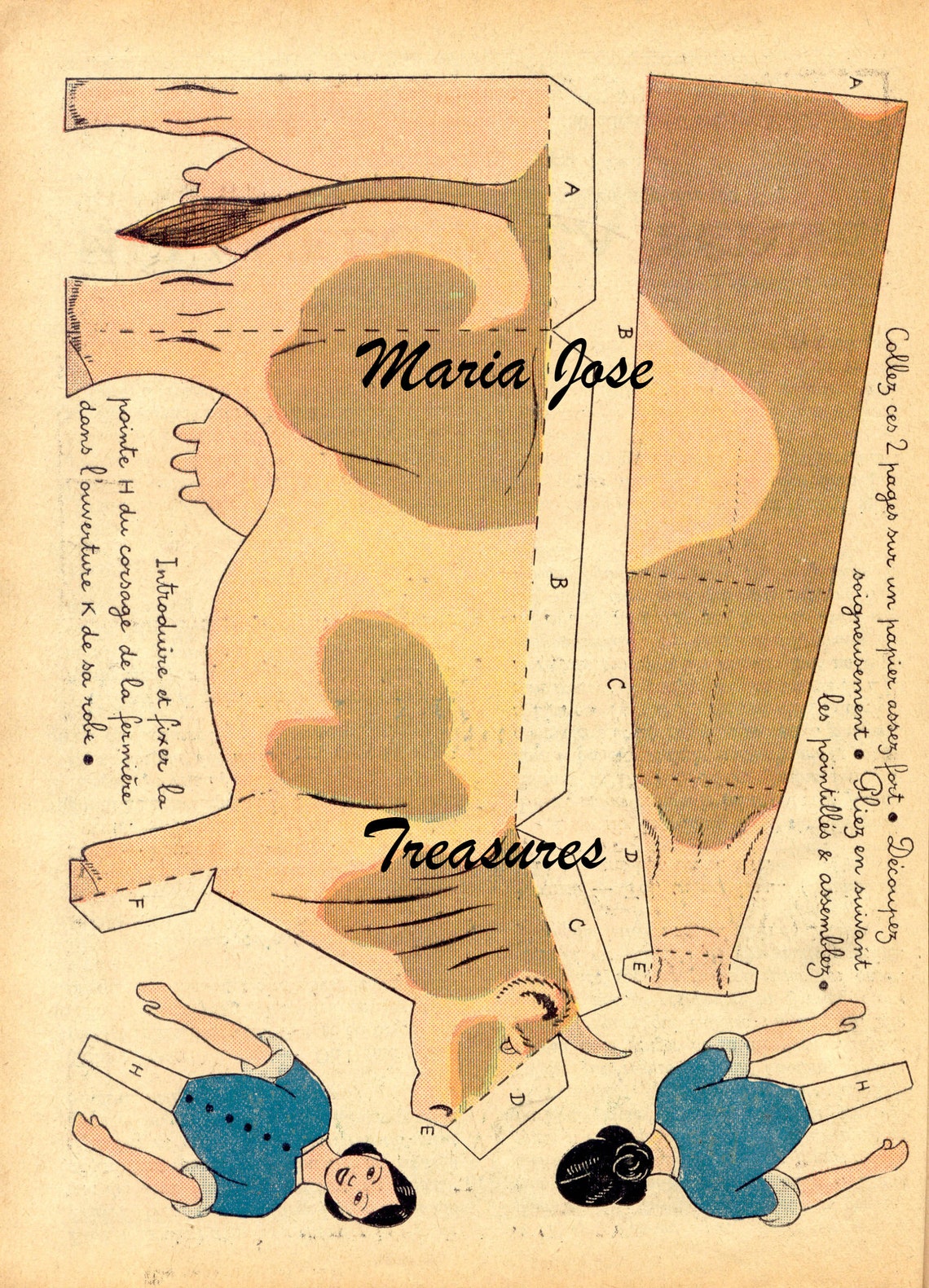 Vintage Scene milking the Cow Paper Model Cut Outs Digital Download - Etsy