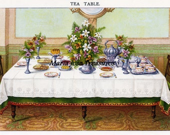 Vintage Victorian Table Setting Images Digital Download | Etsy