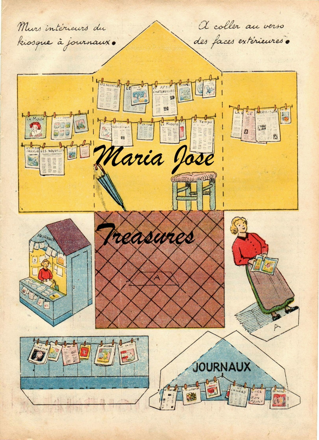 Vintage Newstand Shop Paper Model Cut Outs Digital Download - Etsy