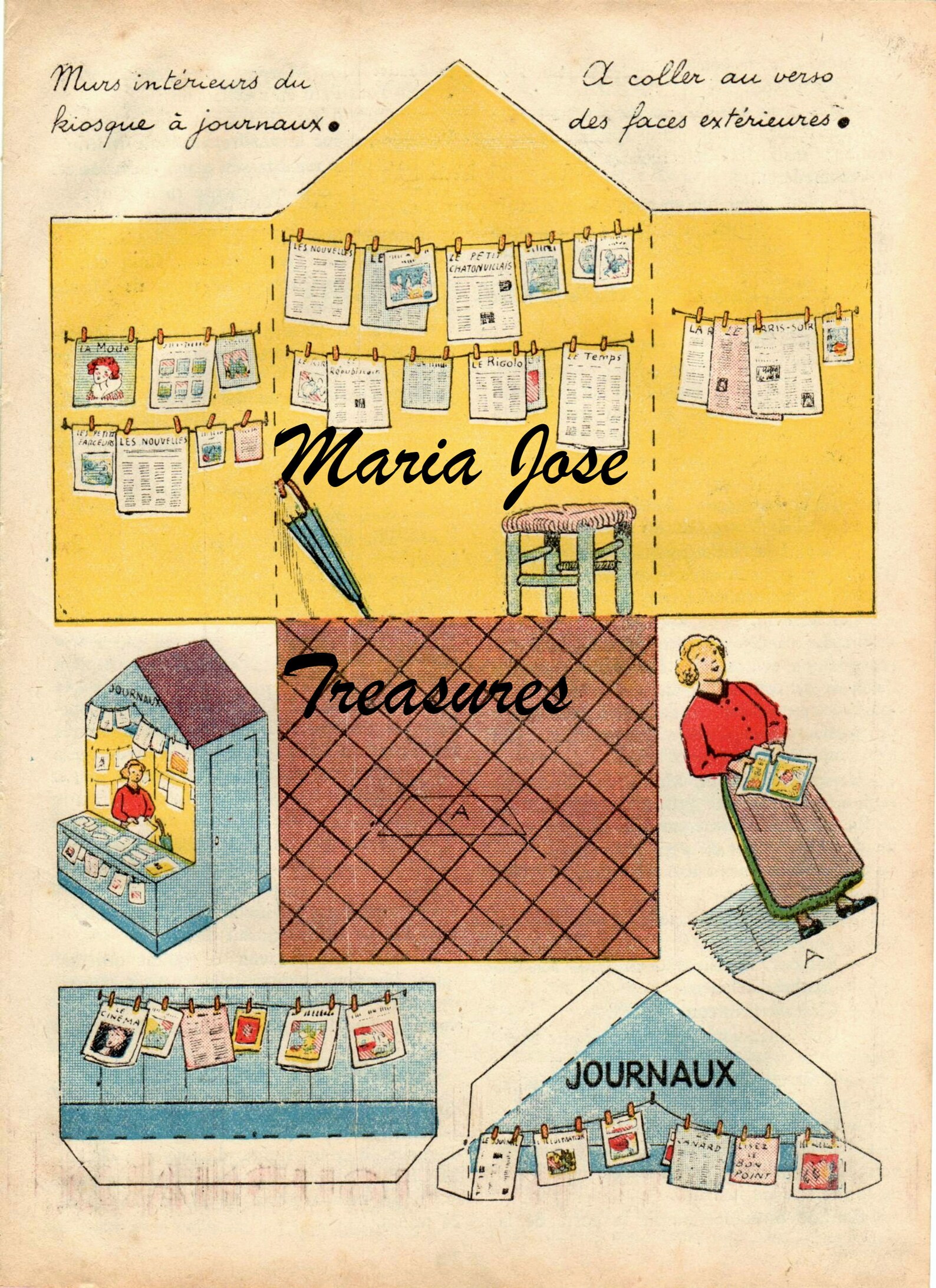 Vintage Newstand Shop Paper Model Cut Outs Digital Download | Etsy