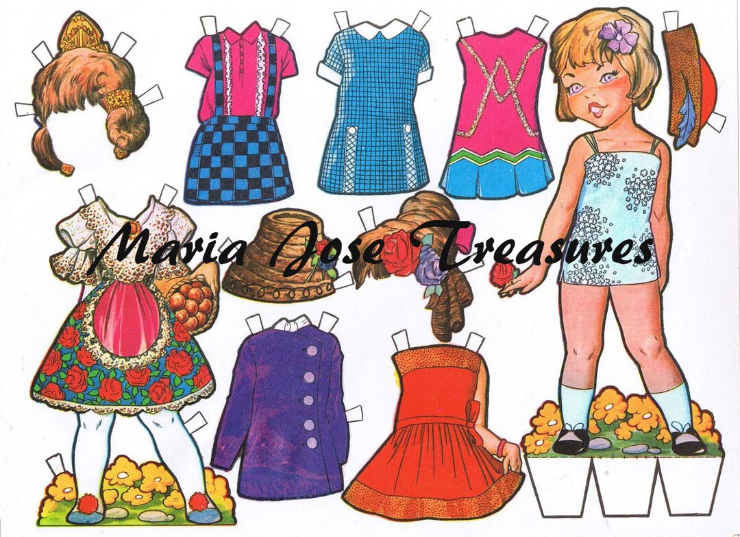 Vintage Spanish Paper Dolls Girl With Spanish Folk Dress - Etsy