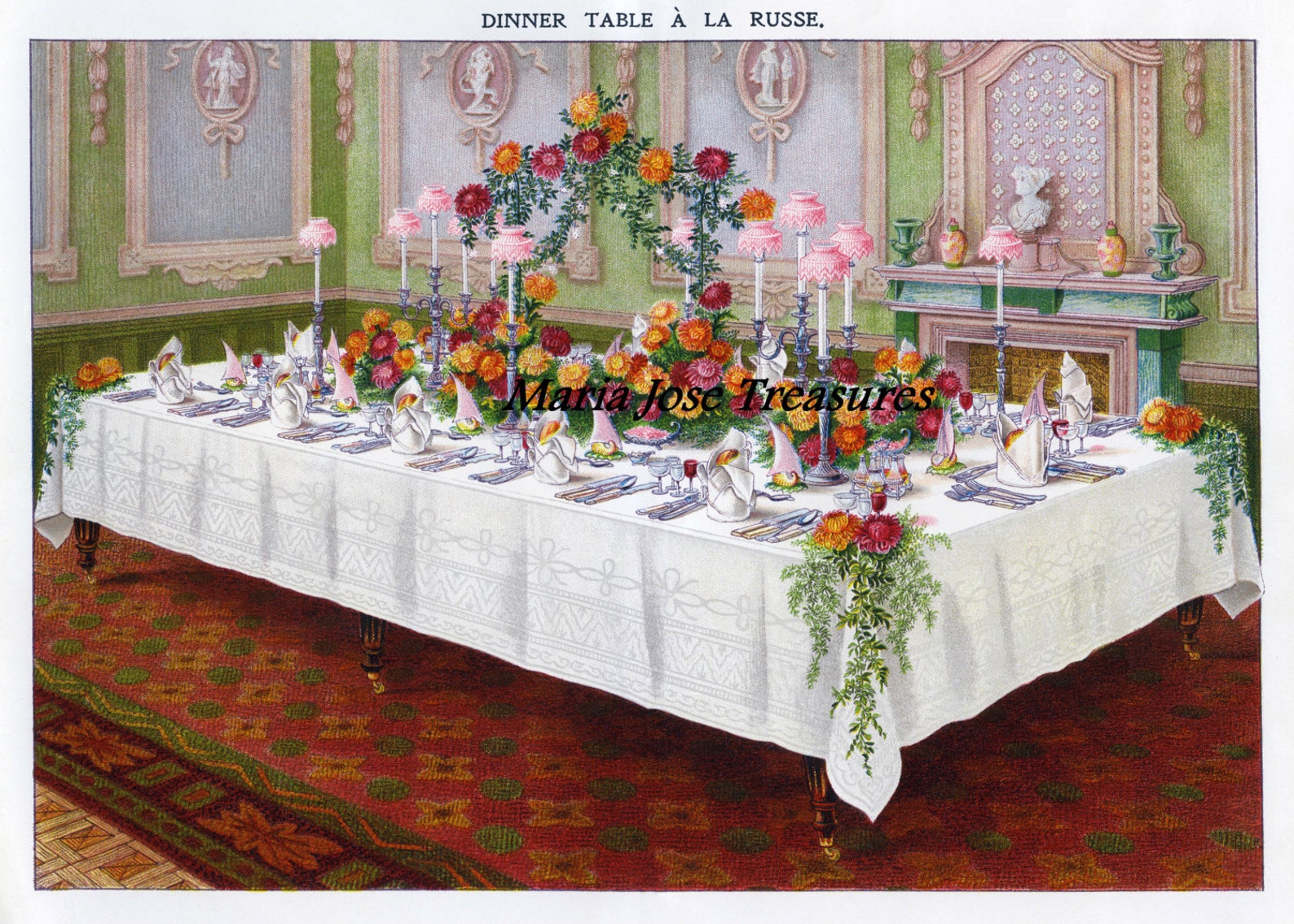 Vintage Victorian Table Setting Images Digital Download - Etsy