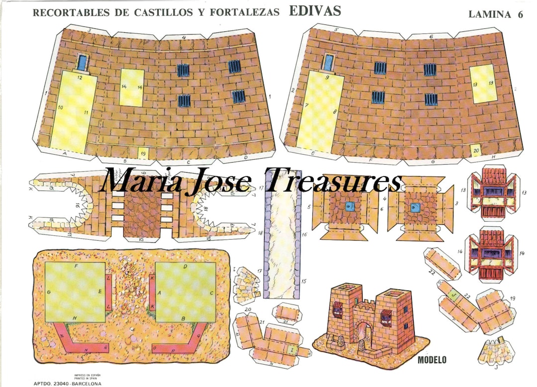 Vintage Spanish Castle Paper Cut Outs Digital Download - Etsy