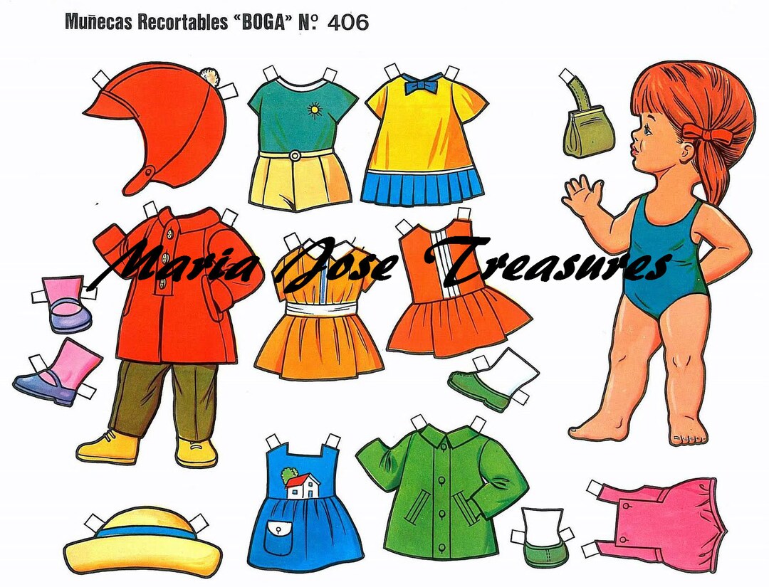 Vintage Spanish Paper Dolls With Winter Jacket Digital Download - Etsy