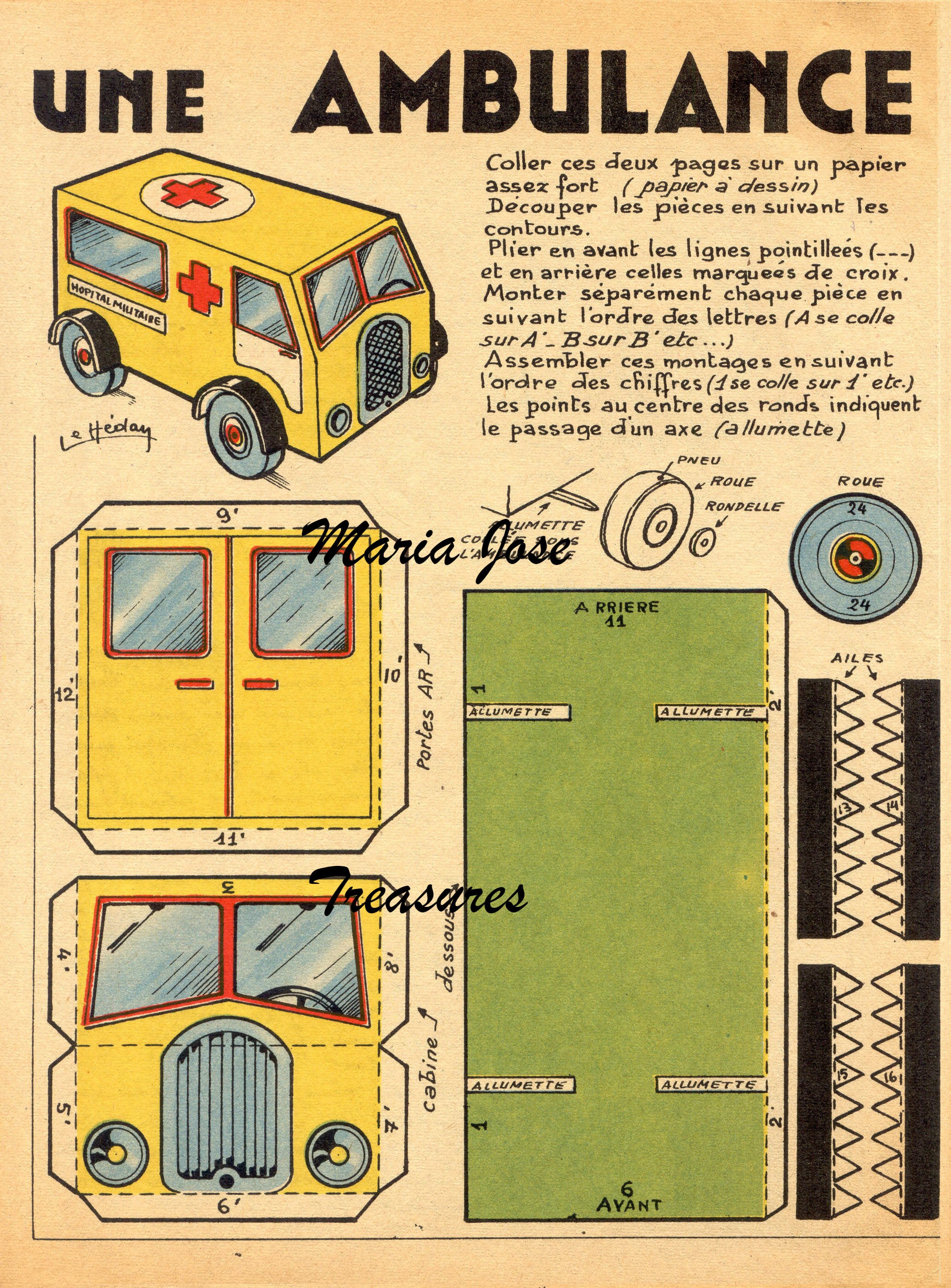 Vintage Ambulance Paper Model Cut Outs Digital Download - Etsy Canada