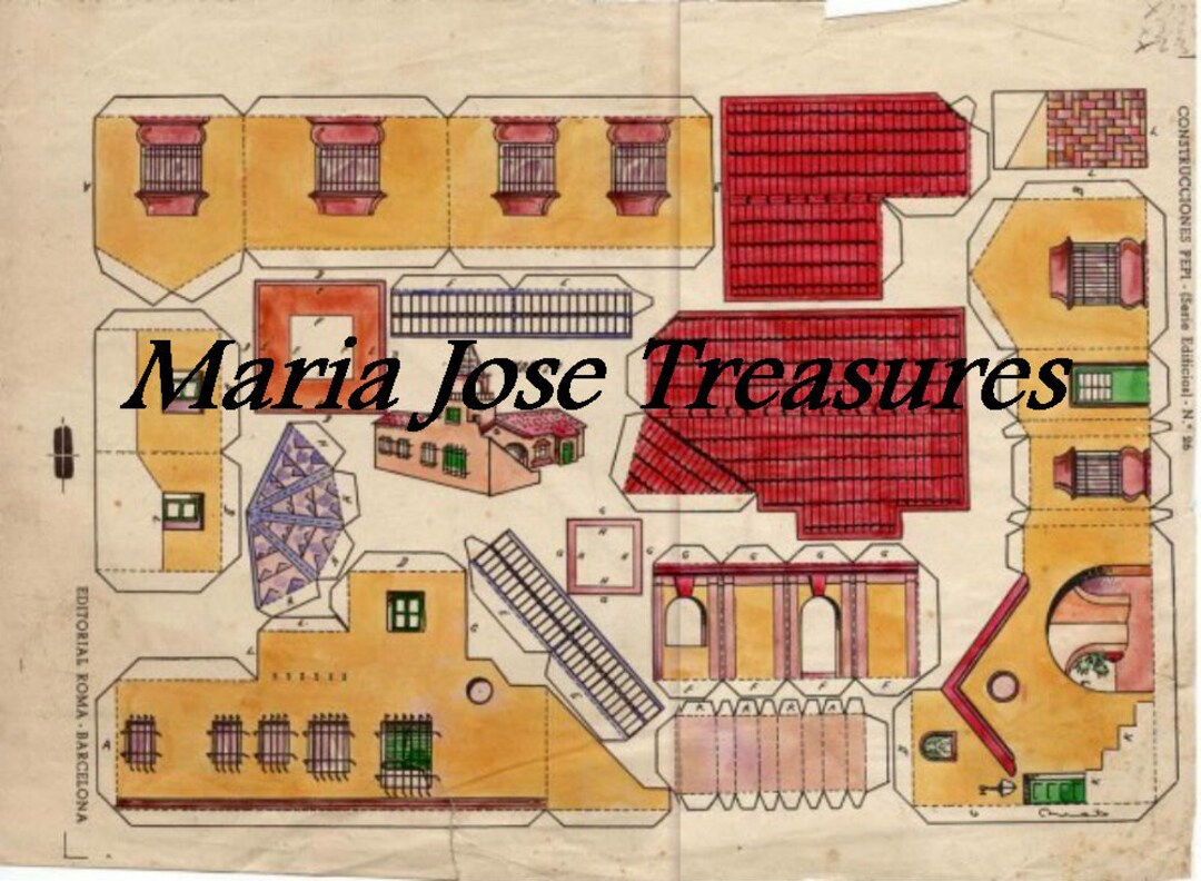 Vintage Spanish House Paper Cut Outs Digital Download - Etsy
