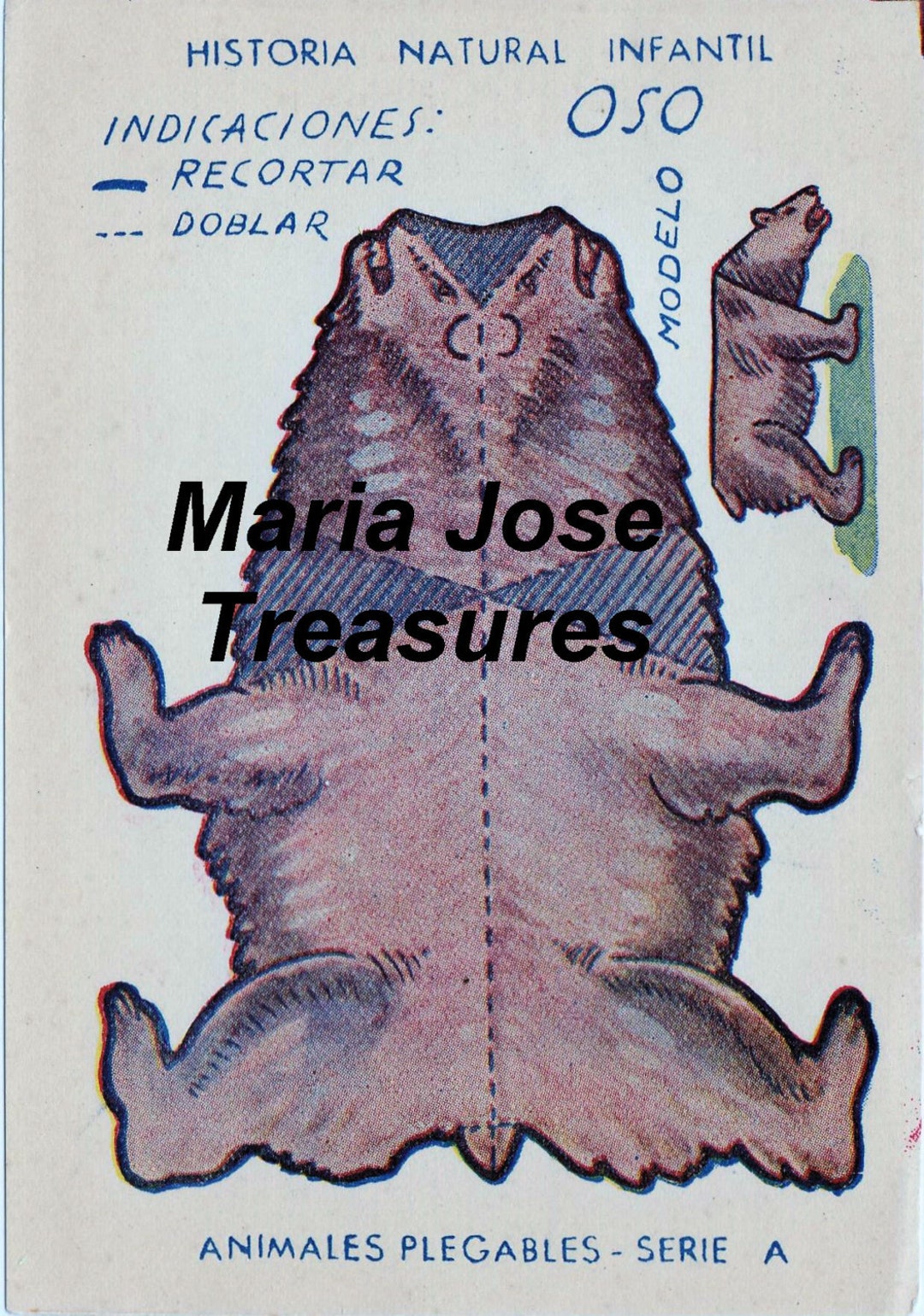 Vintage Bear Paper Model Foldable Cut Outs Digital Download - Etsy