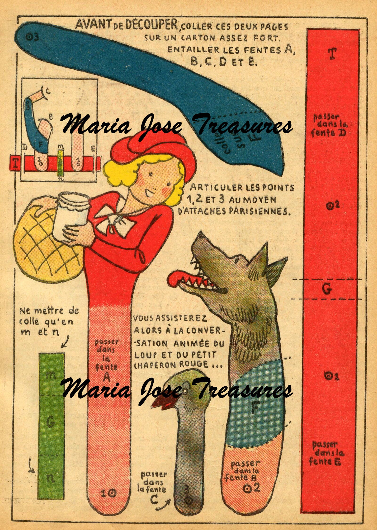 Vintage Scene little Red Riding Hood Paper Model Cut Outs Digital ...