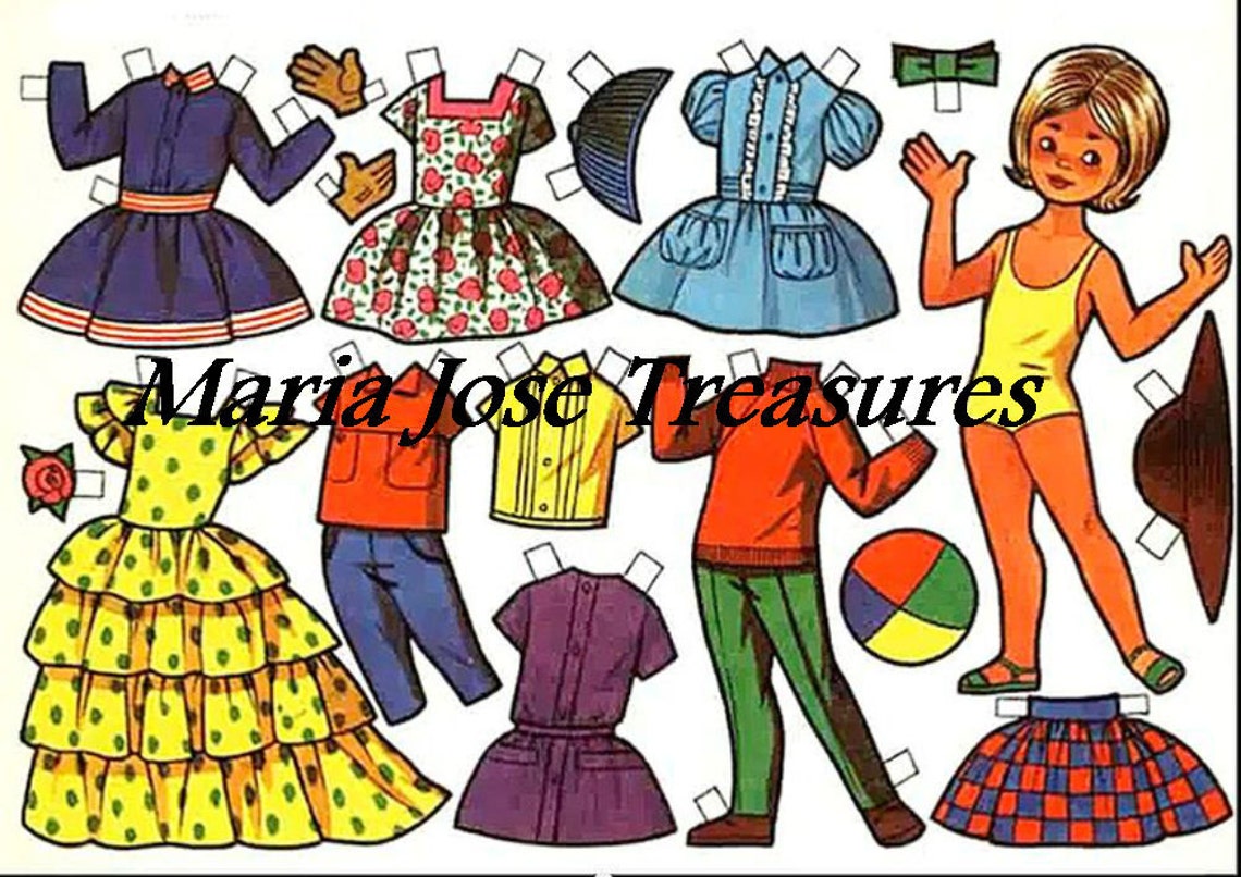 Vintage Spanish Paper Dolls With Flamenco Dress Digital Download - Etsy