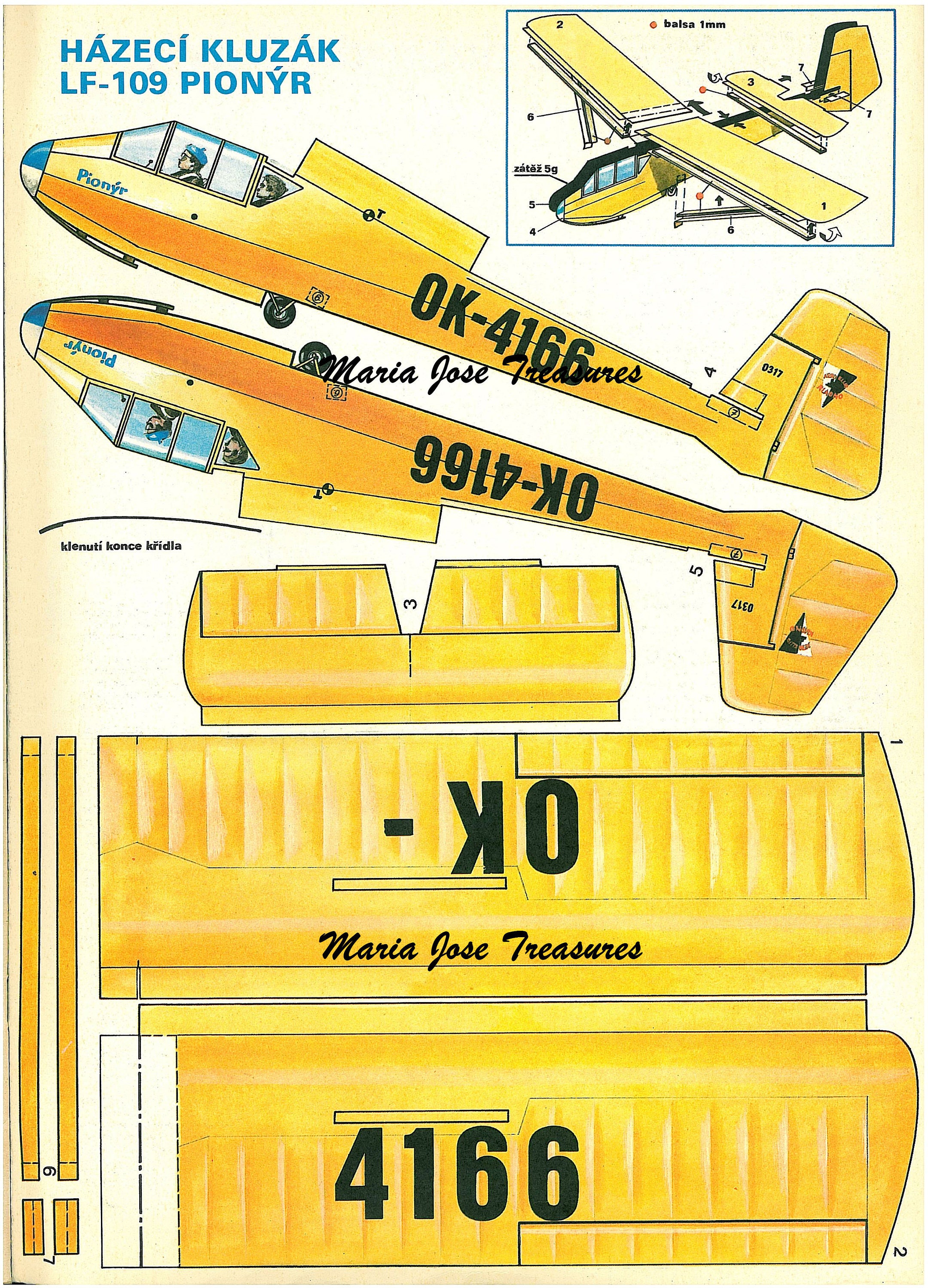 Vintage Plane Paper Model Cut Outs Digital Download Instant Download