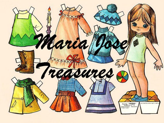 Toys Vintage Spanish Paper Dolls ready to make sandcastles Digital ...