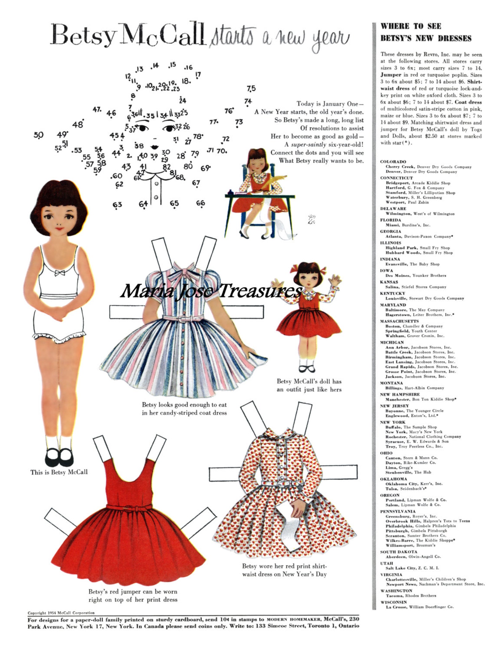 Betsy in January Paper Dolls Digital Download - Etsy