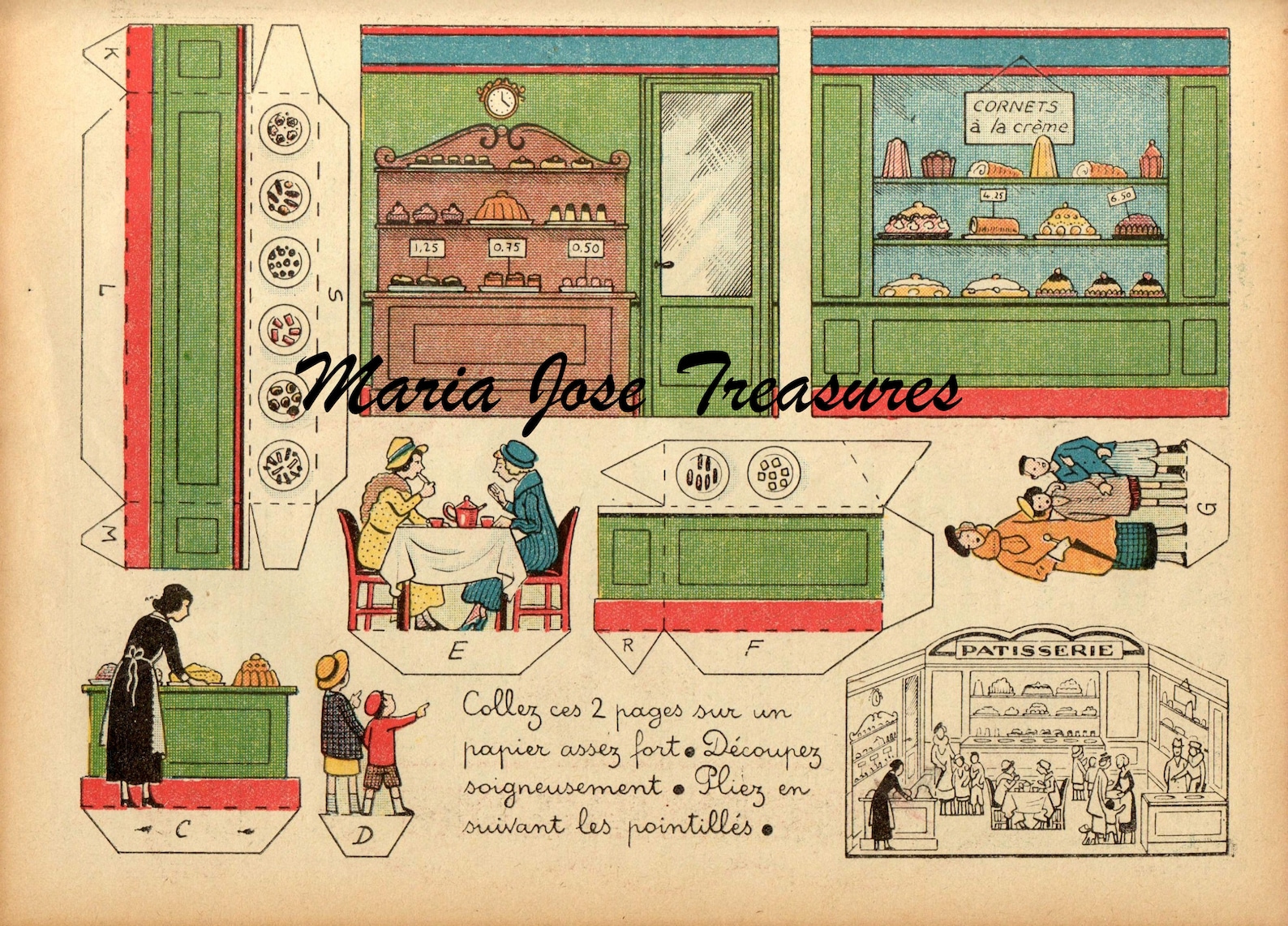 Vintage Bakery Shop Paper Model Cut Outs Digital Download - Etsy