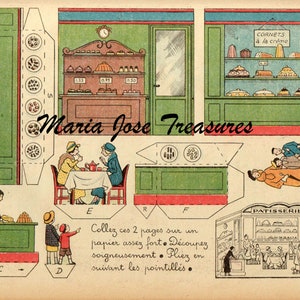 Vintage Bakery Shop Paper Model Cut Outs Digital Download - Etsy