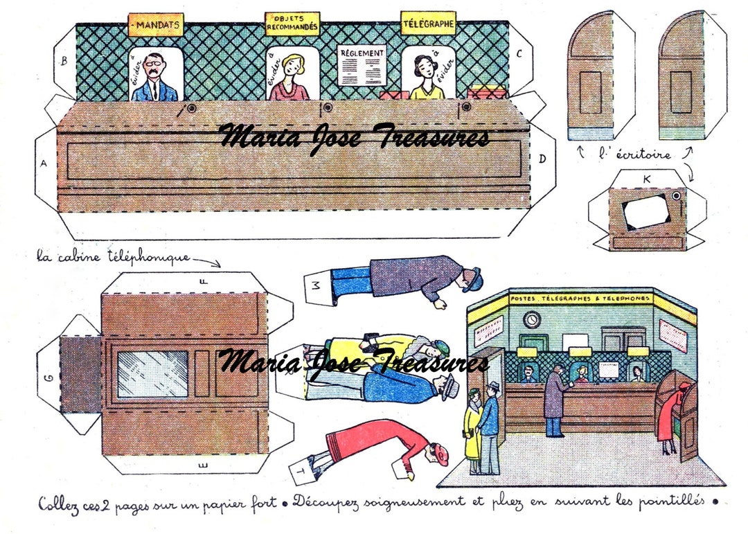 Vintage Telegraph Office Paper Doll Cut Outs Digital Download - Etsy