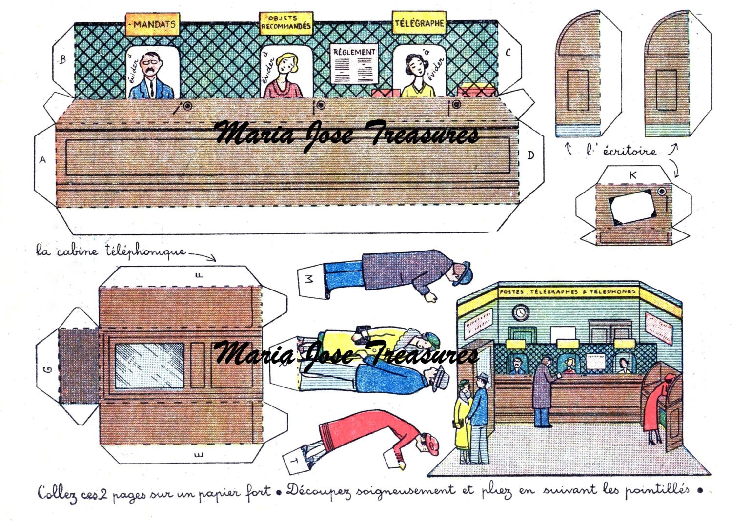 Vintage Telegraph Office Paper Doll Cut Outs Digital Download - Etsy