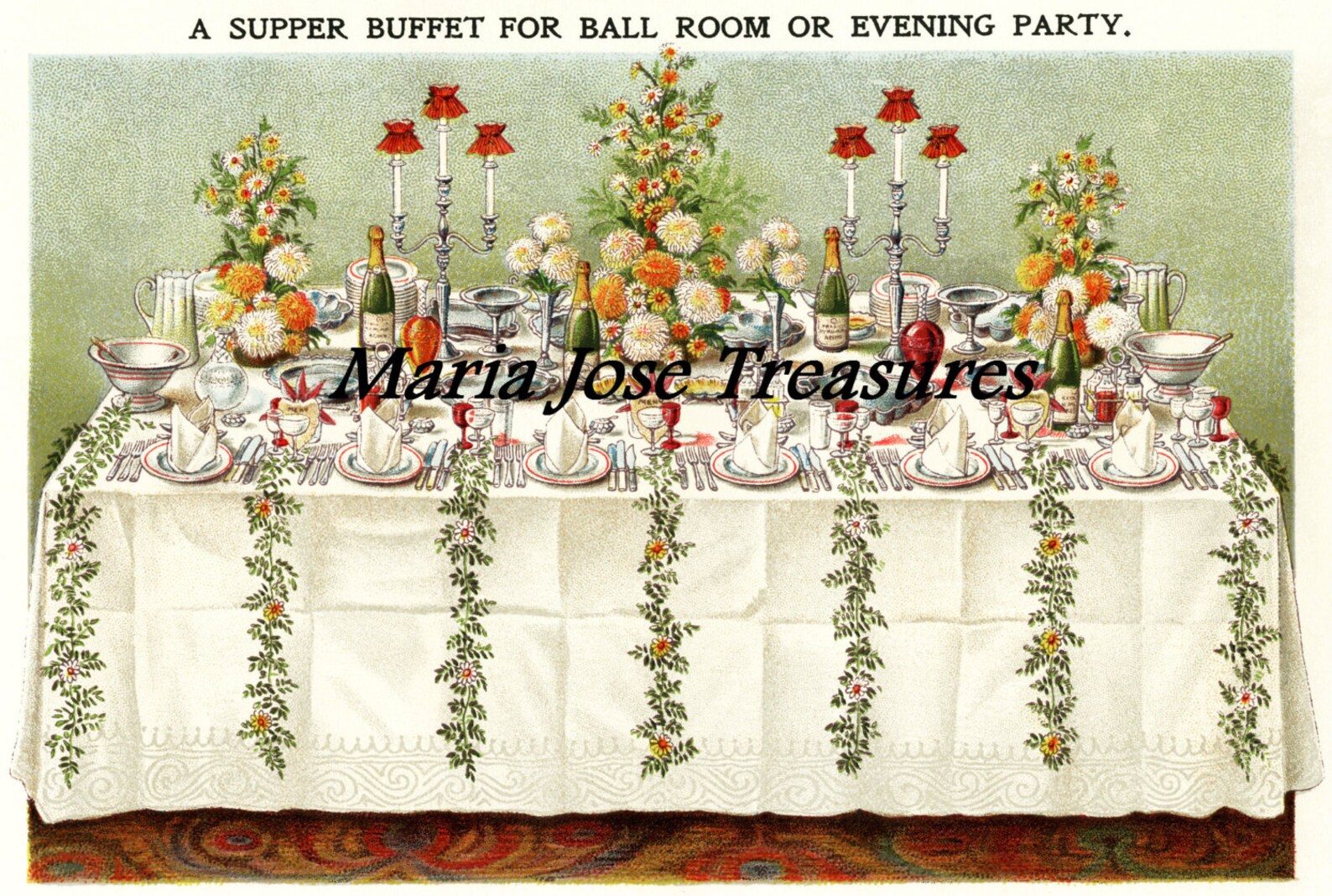 Vintage Victorian Table Setting Images Digital Download - Etsy