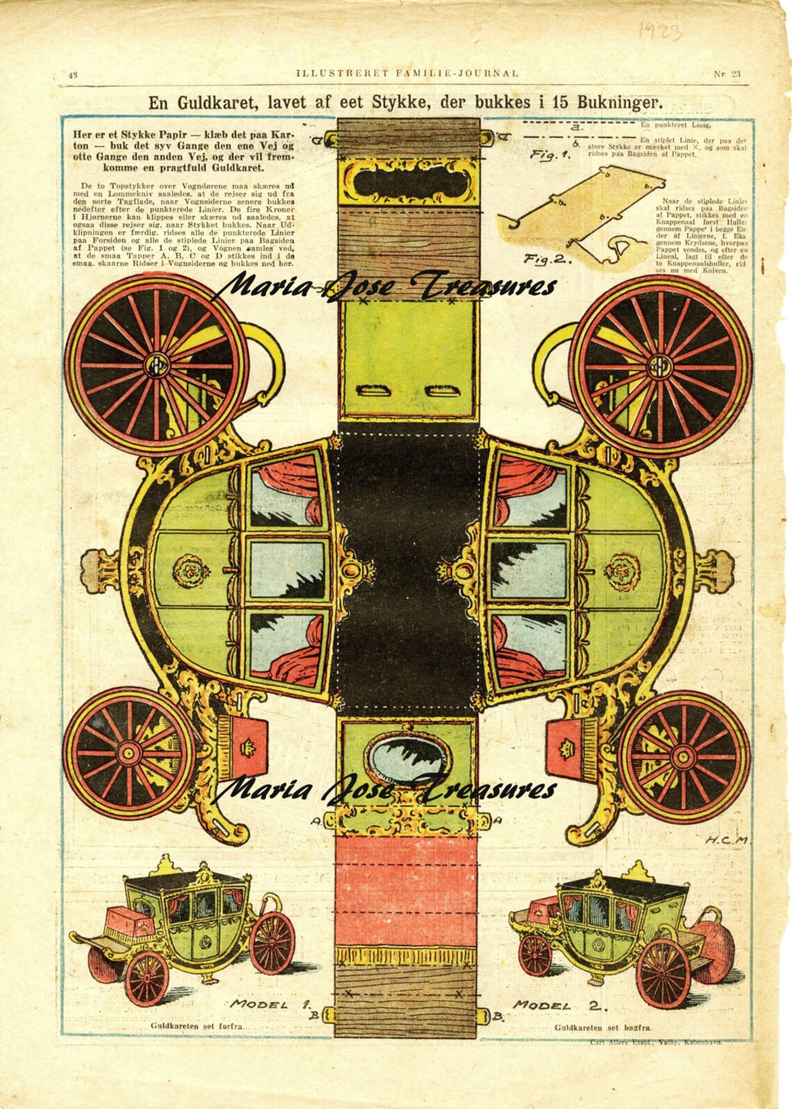Vintage Reproduction of Horse Carriage Paper Model Cut Outs | Etsy
