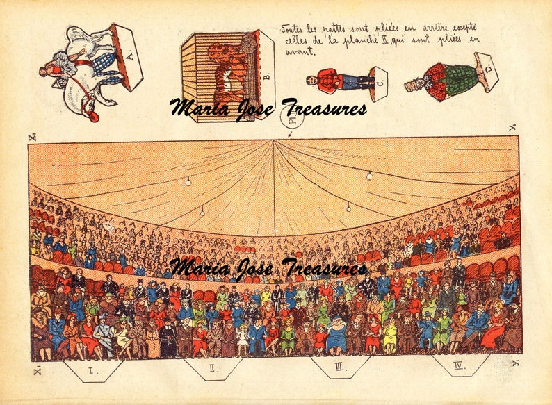 Vintage Circus Scene Paper Model Cut Outs Digital Download - Etsy