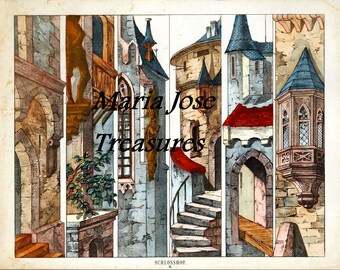 Vintage Theater Reproductions Backdrop & Side Scenes Paper | Etsy