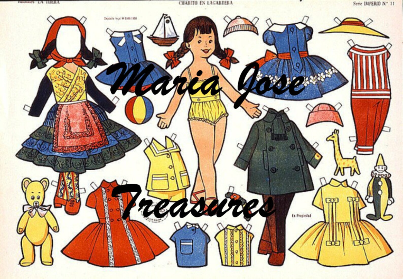 Vintage Spanish Paper Dolls Charito With Spanish Lagartera Dress ...