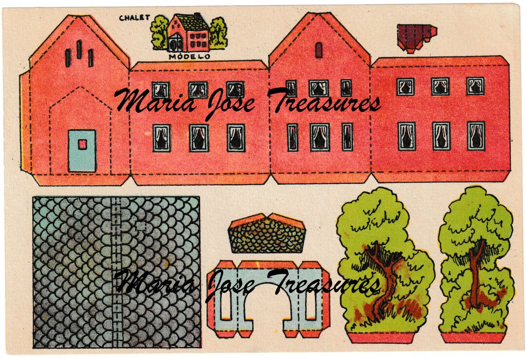 Vintage Spanish House Paper Cut Outs Digital Download - Etsy