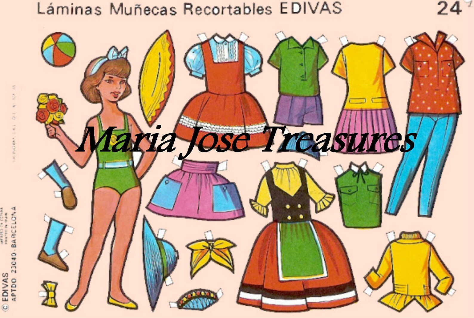 Vintage Spanish Paper Dolls With Peasant's Dress Digital Download - Etsy