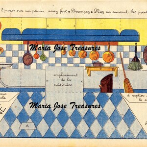 Vintage Kitchen Scene Paper Model Cut Outs Digital Download - Etsy