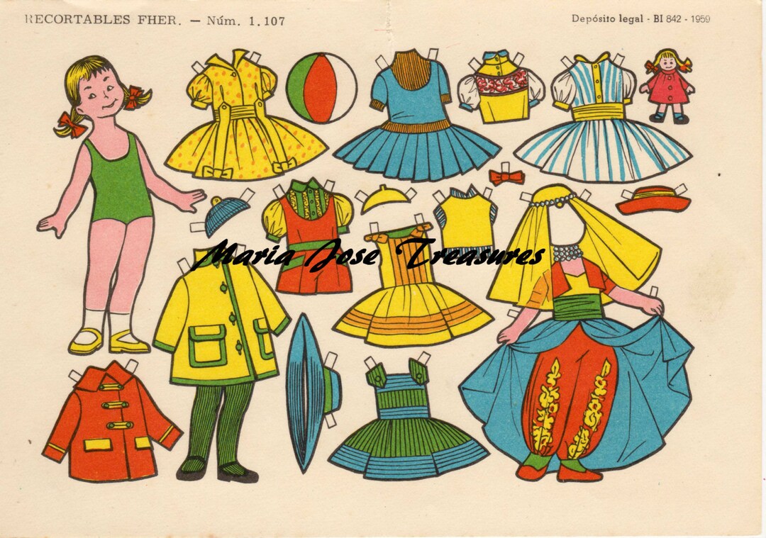 Vintage Spanish Paper Dolls With Arab Clothing Digital Download - Etsy