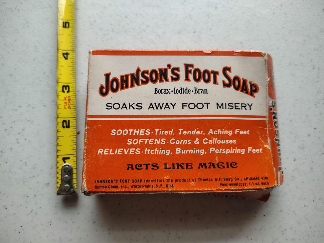 1940's JOHNSON'S FOOT SOAP Borax Iodine & Bran Package With Original ...