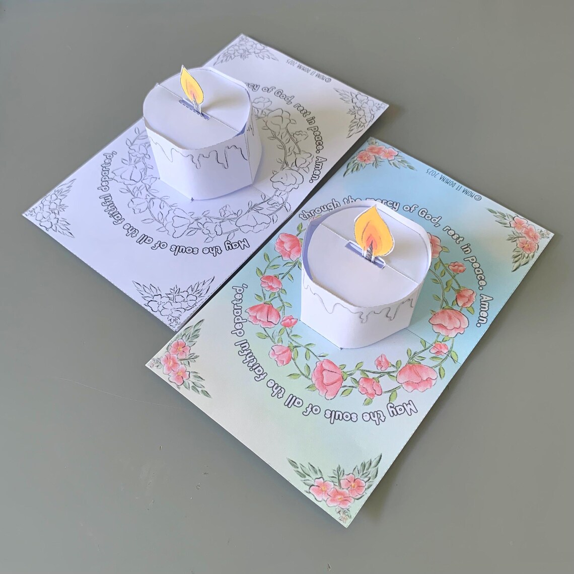 All Souls Day Craft 3D Pop up Candle Prayer Card Holy Souls Catholic ...