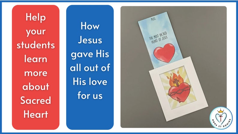 Digital Download Most Sacred Heart of Jesus Interactive Pull up Card ...