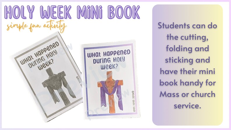 Digital Download Holy Week Printable Mini Book Activity Palm Sunday to ...